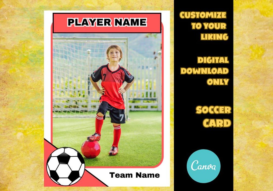 Soccer Card Template | Canva Template | Youth Sports Card | Editable ...