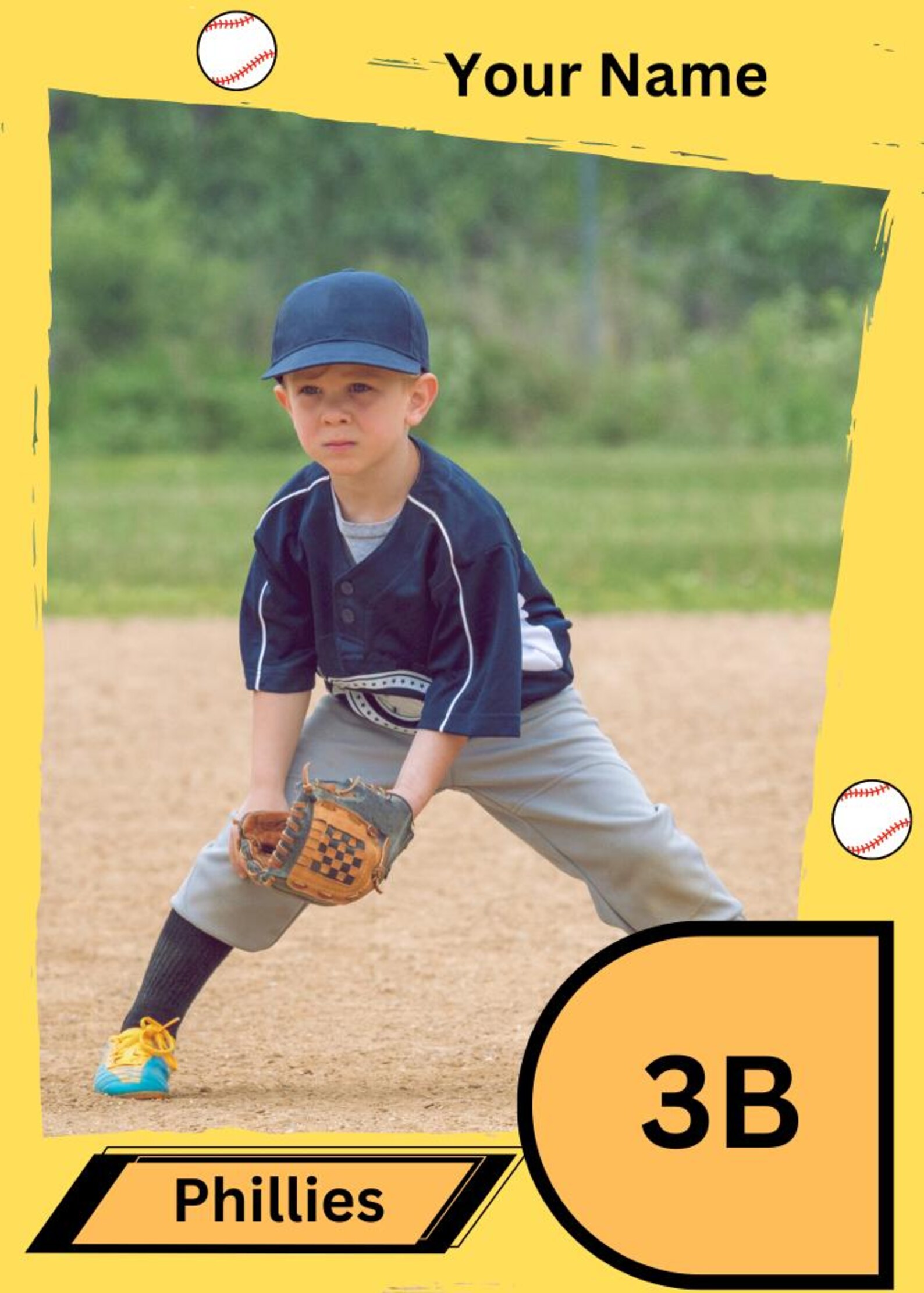 Baseball Card Template | Canva Template | Youth Sports Card | Editable ...