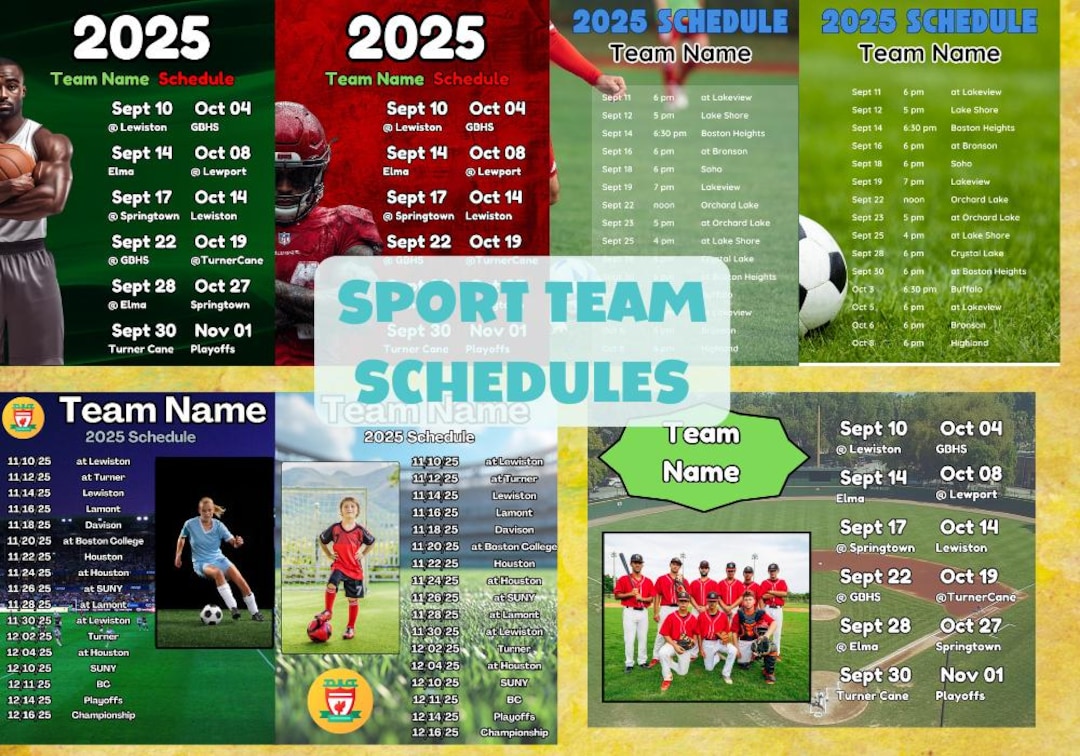 50 Sports Teams Schedule Templates | Canva Templates | Editable ...