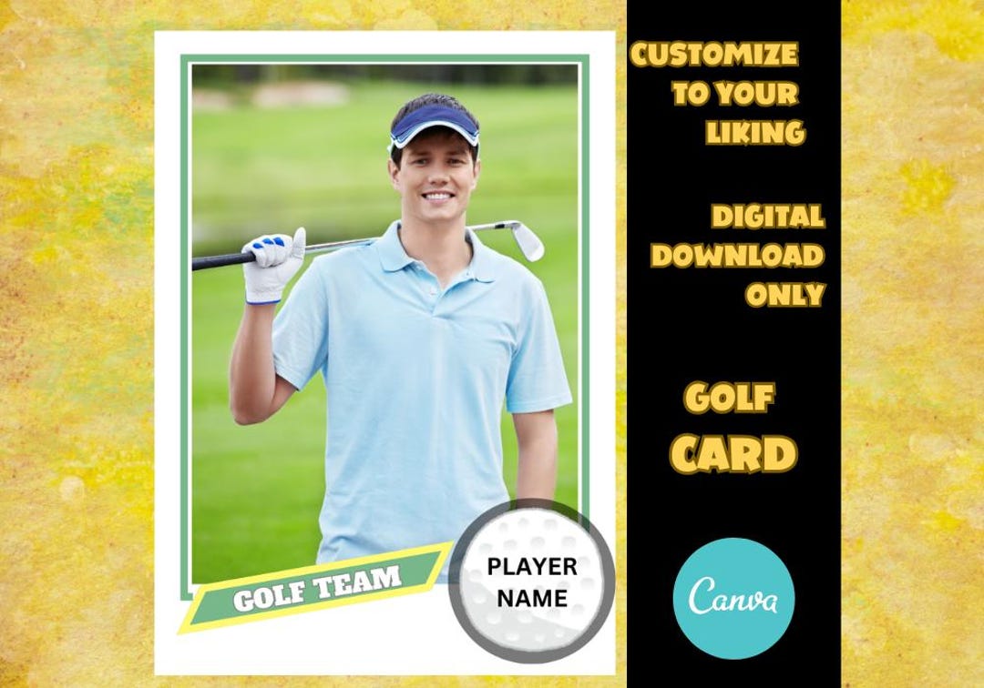 Golf Card Template | Canva Template | Youth Sports Card | Editable ...