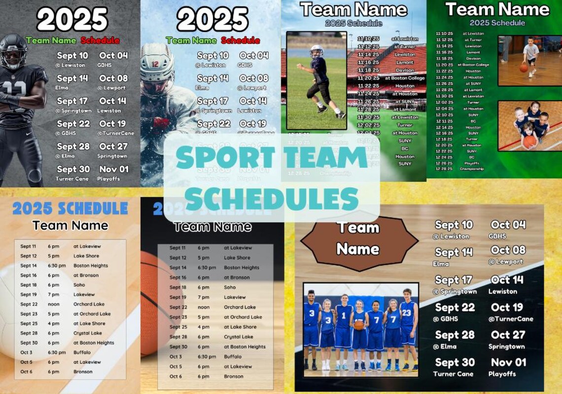 50 Sports Teams Schedule Templates | Canva Templates | Editable ...