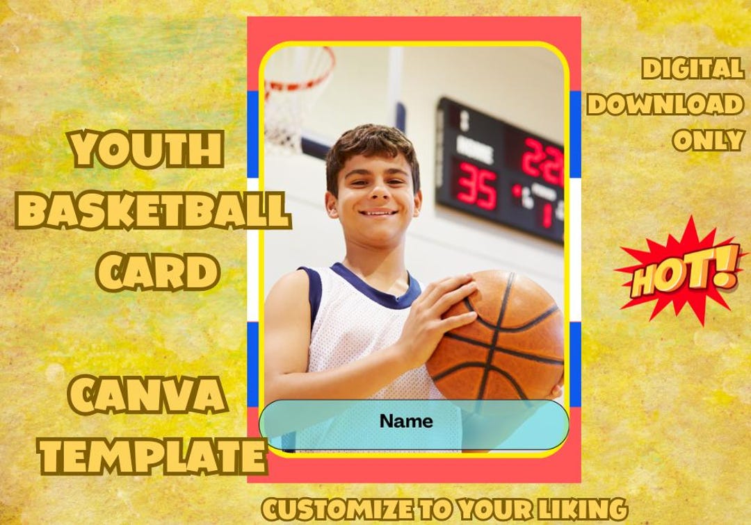 Basketball Card Template | Canva Template | Youth Sports Card ...