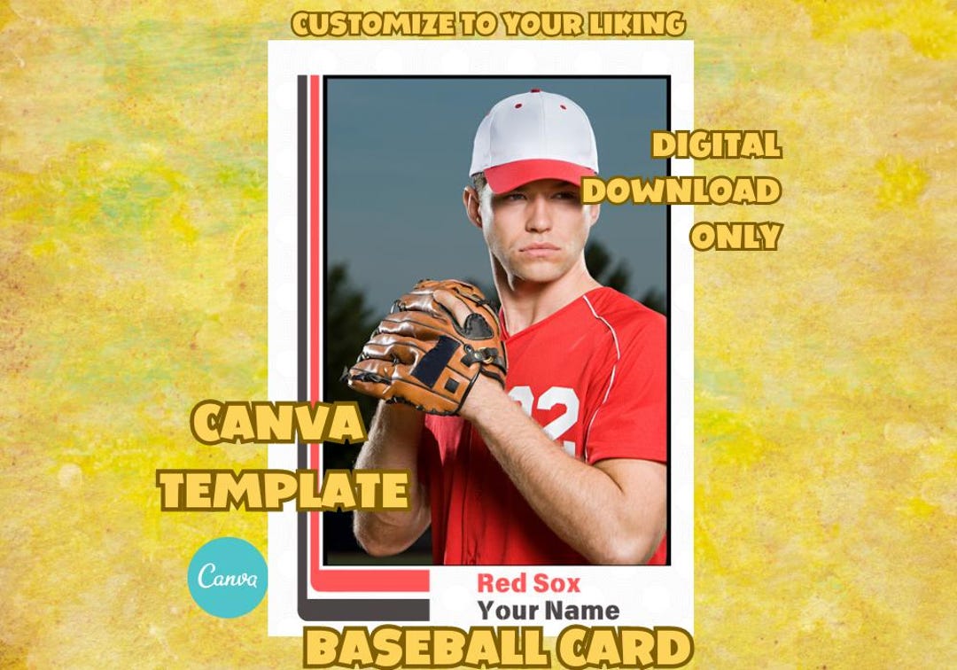 Baseball Card Template | Canva Template | Youth Sports Card | Editable ...