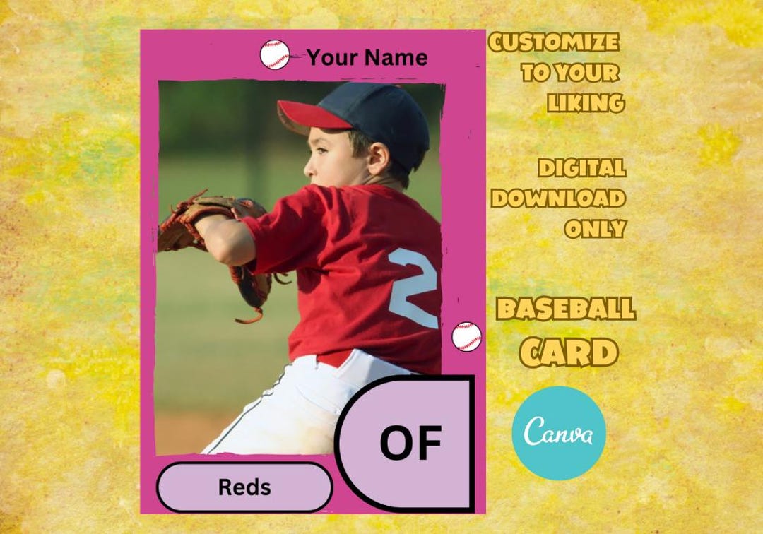 Baseball Card Template | Canva Template | Youth Sports Card | Editable ...