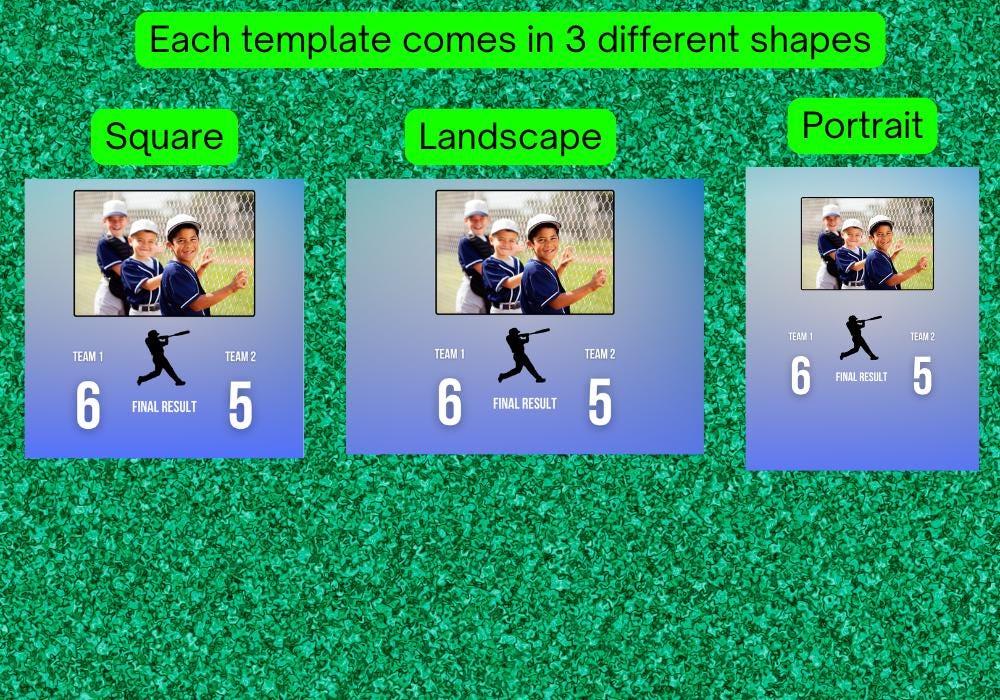 60 Sports Card Templates/50 Team Schedule Template/20 Sports Social ...