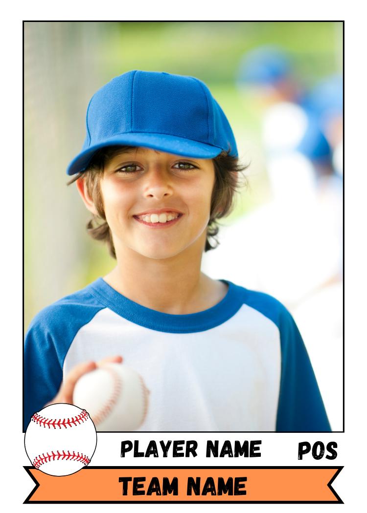Baseball Card Template | Canva Template | Youth Sports Card | Editable ...