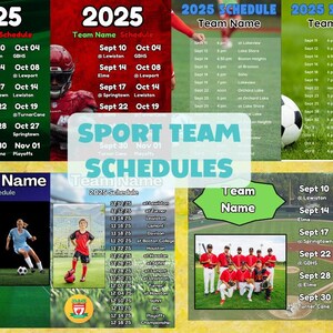 60 Sports Card Templates/50 Team Schedule Template/20 Sports Social ...