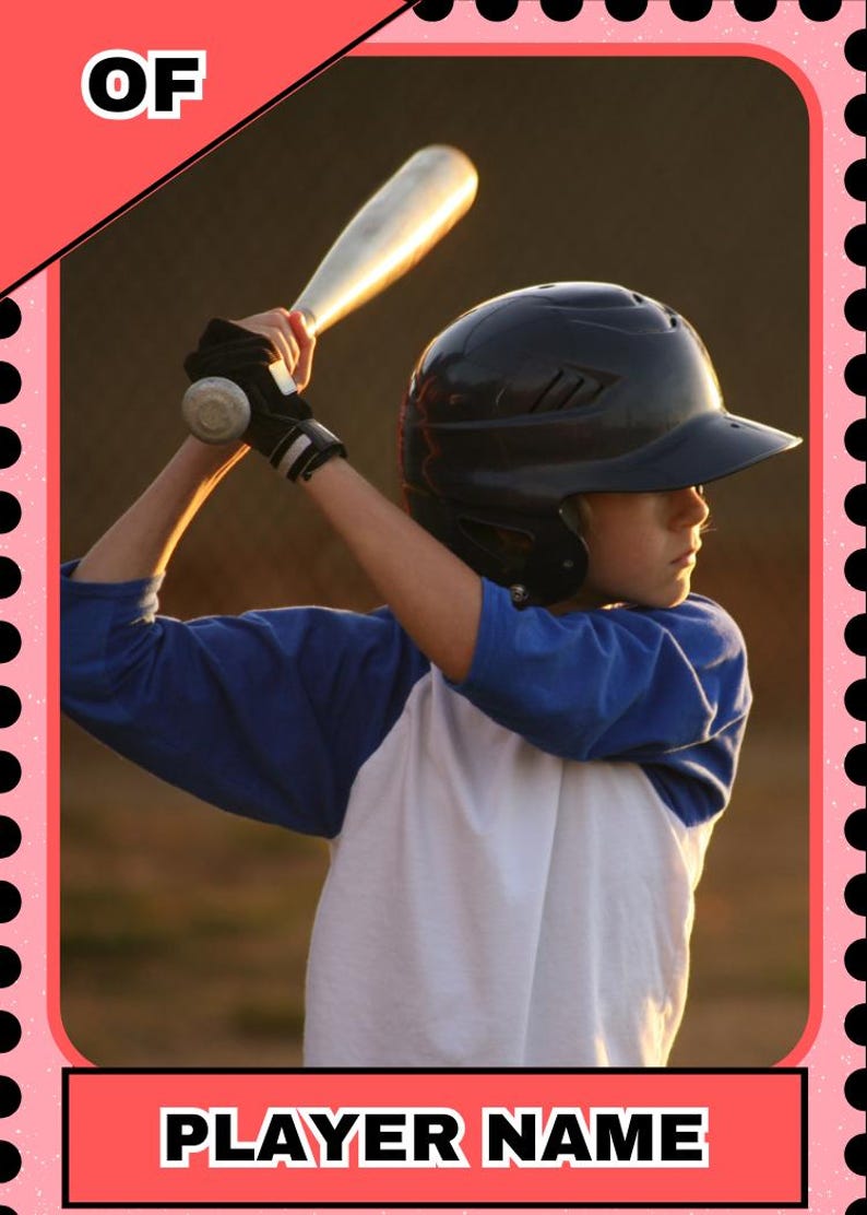 Baseball Card Template | Canva Template | Youth Sports Card | Editable ...