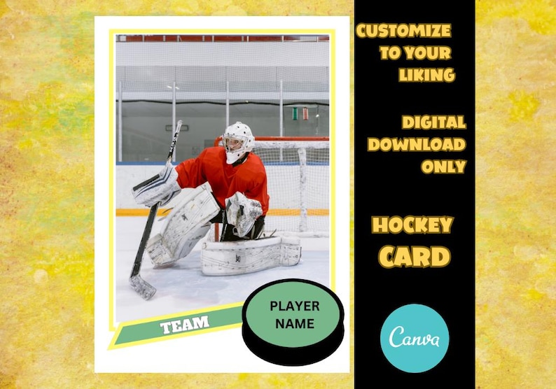 Hockey Card Template | Canva Template | Youth Sports Card | Editable ...