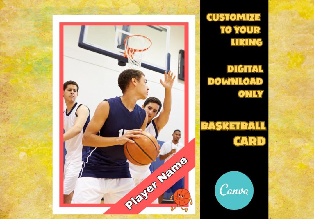 Basketball Card Template | Canva Template | Youth Sports Card ...
