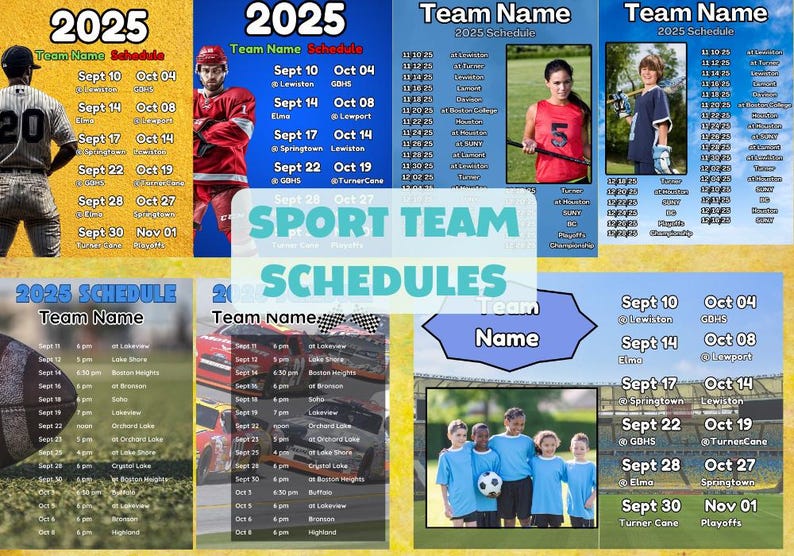 50 Sports Teams Schedule Templates | Canva Templates | Editable ...