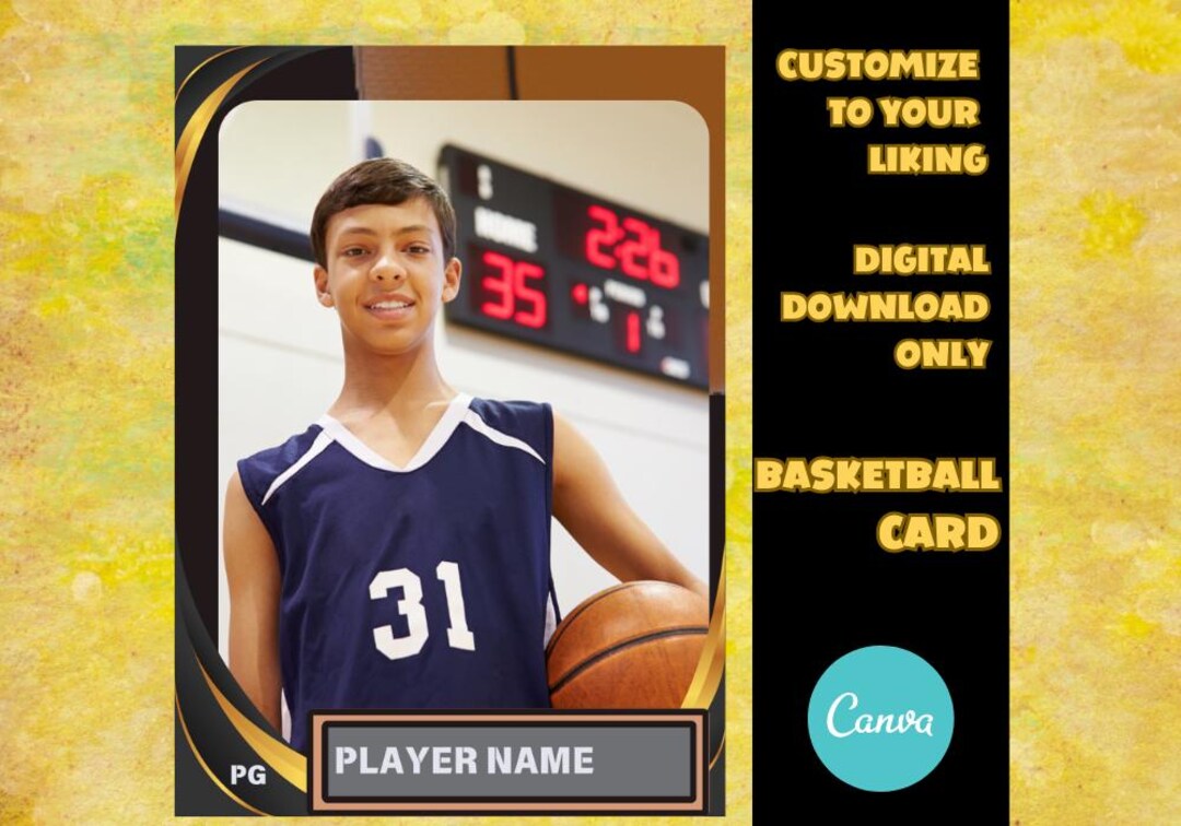 Basketball Card Template | Canva Template | Youth Sports Card ...