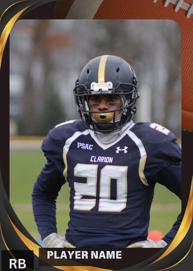 Football Card Template | Canva Template | Youth Custom Sports Card ...