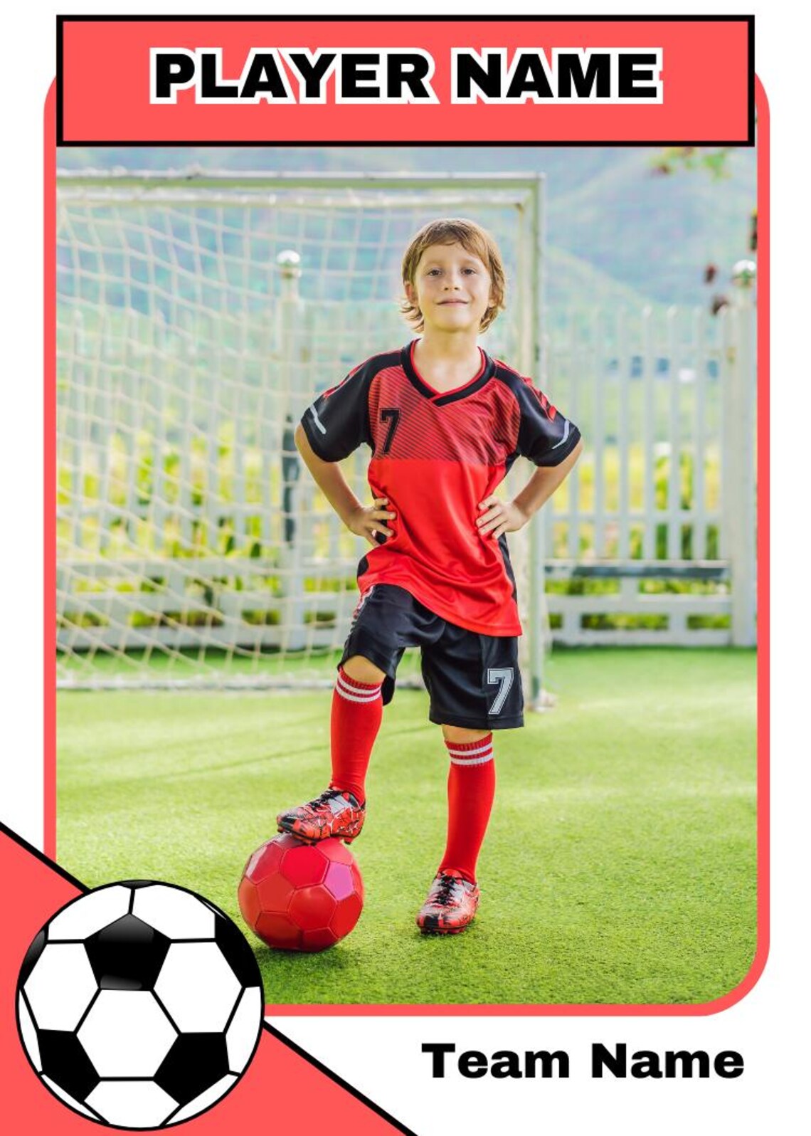 Soccer Card Template | Canva Template | Youth Sports Card | Editable ...
