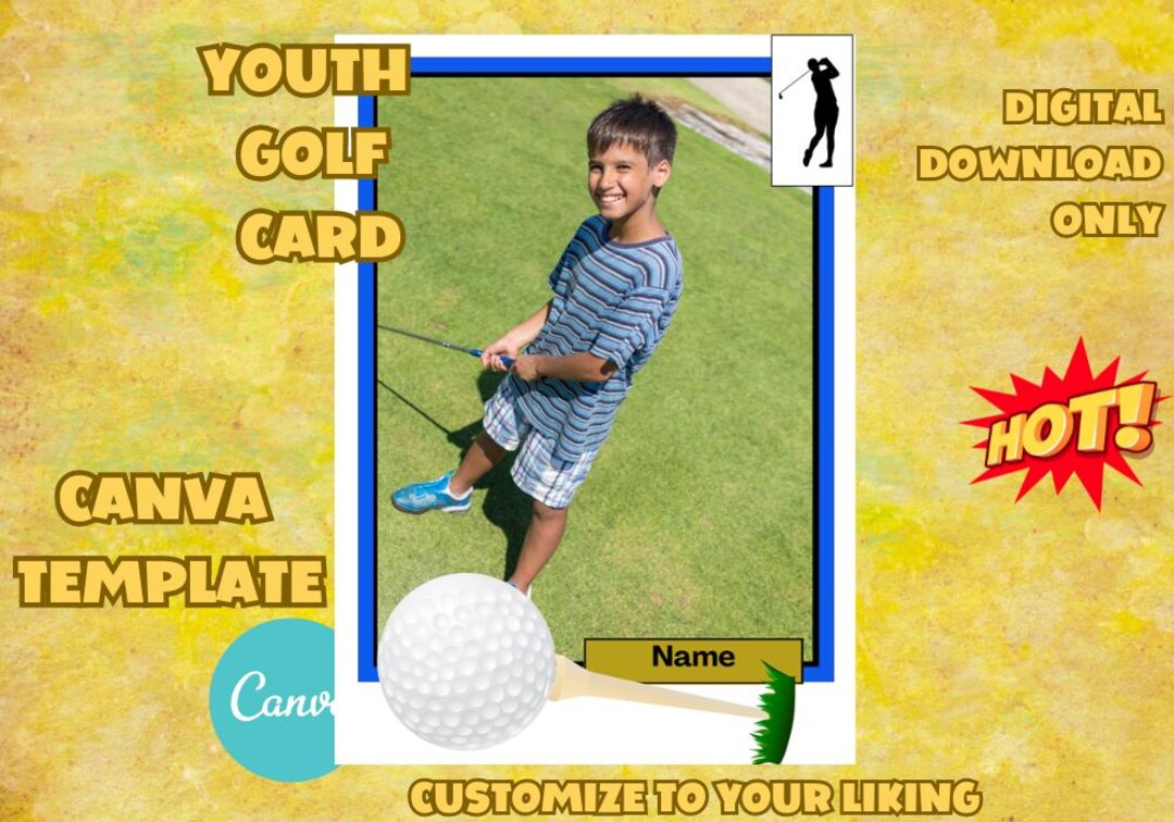 Golf Card Template | Canva Template | Youth Sports Card | Editable ...