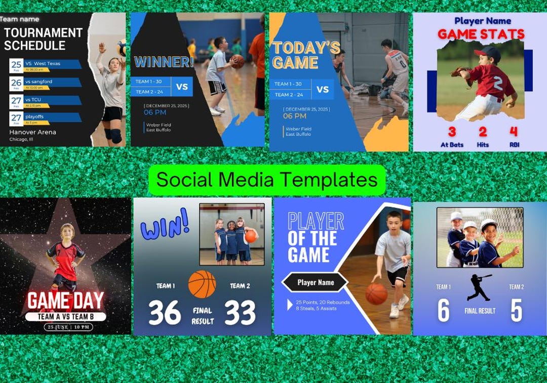 20 Sports Teams Social Media Templates | Canva Templates | Editable ...