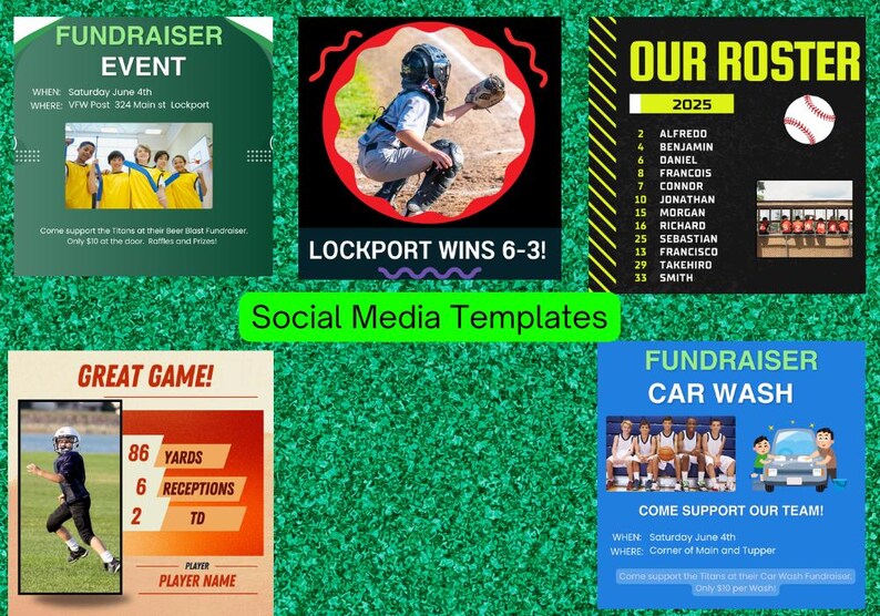 20 Sports Teams Social Media Templates | Canva Templates | Editable ...