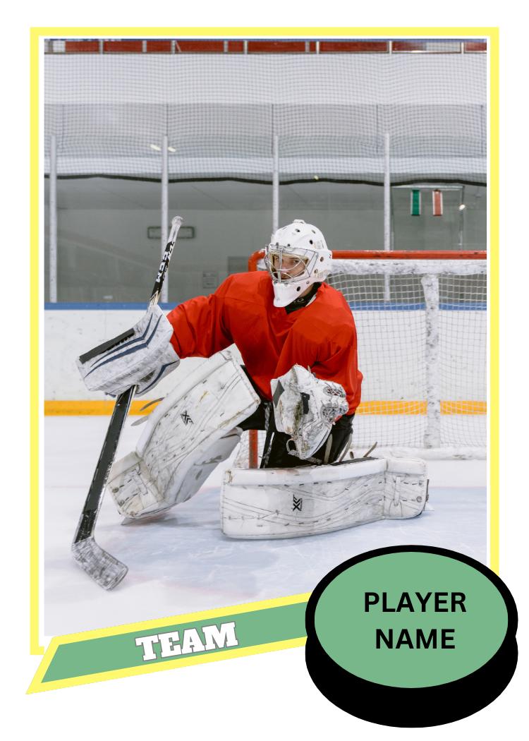 Hockey Card Template | Canva Template | Youth Sports Card | Editable ...