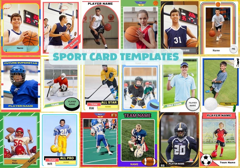 60 Sports Card Template Membership| Canva Templates | Editable Trading ...
