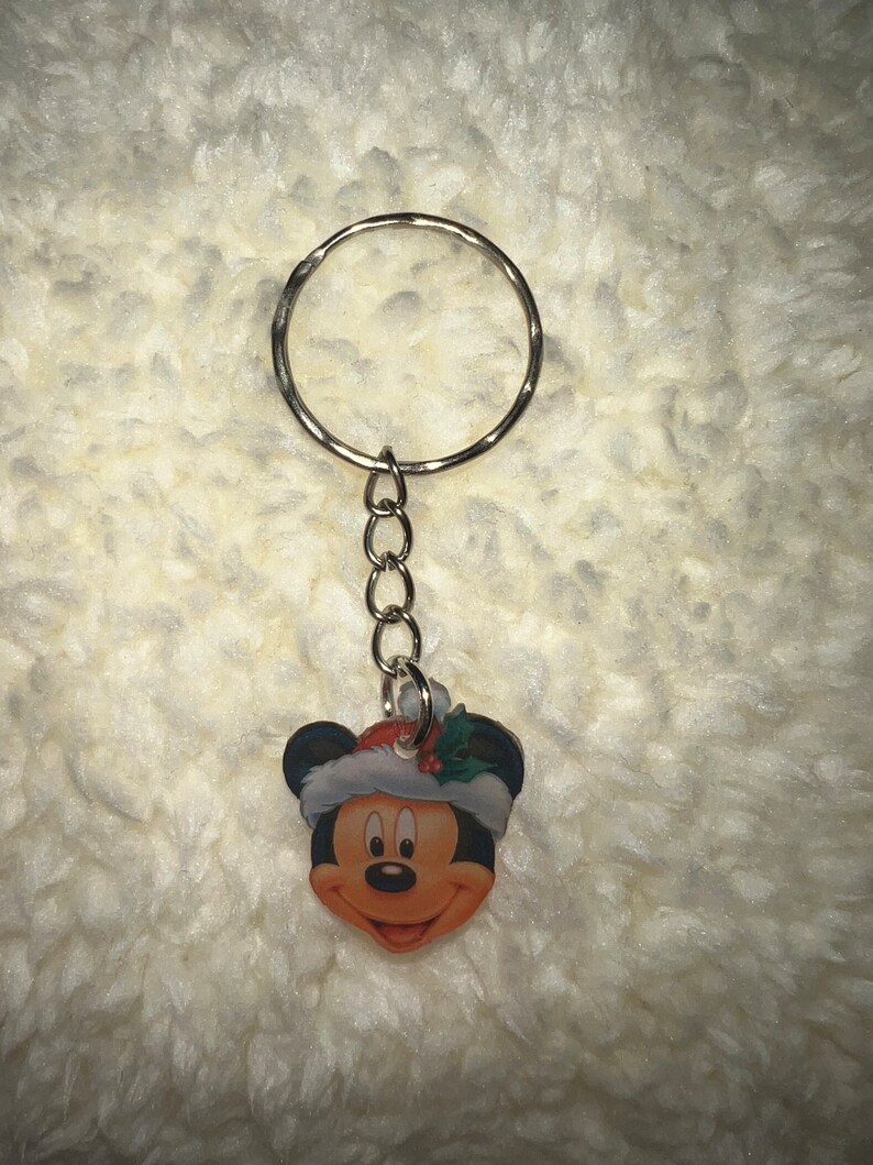 Christmas Mickey Mouse Keyring - Etsy