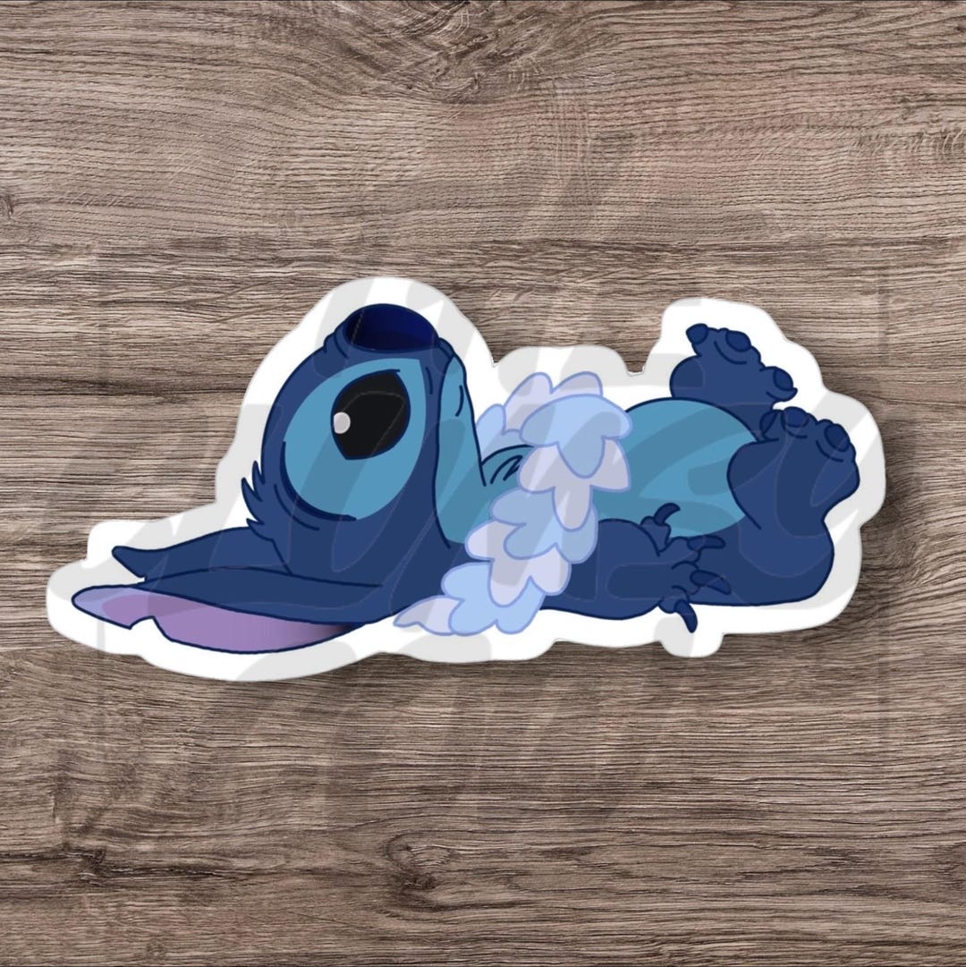 Laying Down Stitch Sticker - Etsy