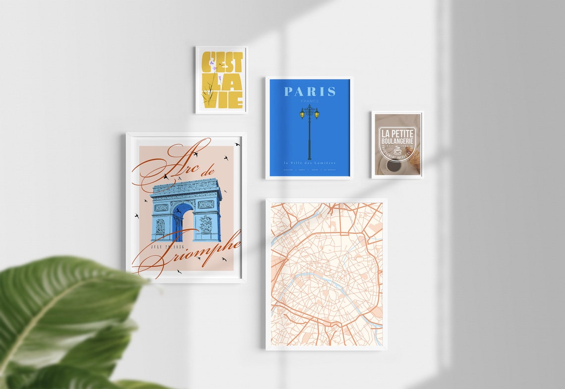 Paris Gallery Wall Art Set: Modern French Decor (set of 8 Prints ...