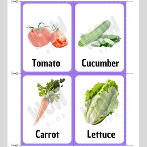 Flash Cards, Fruits and Vegetables, Preschool Flashcards, Printables ...
