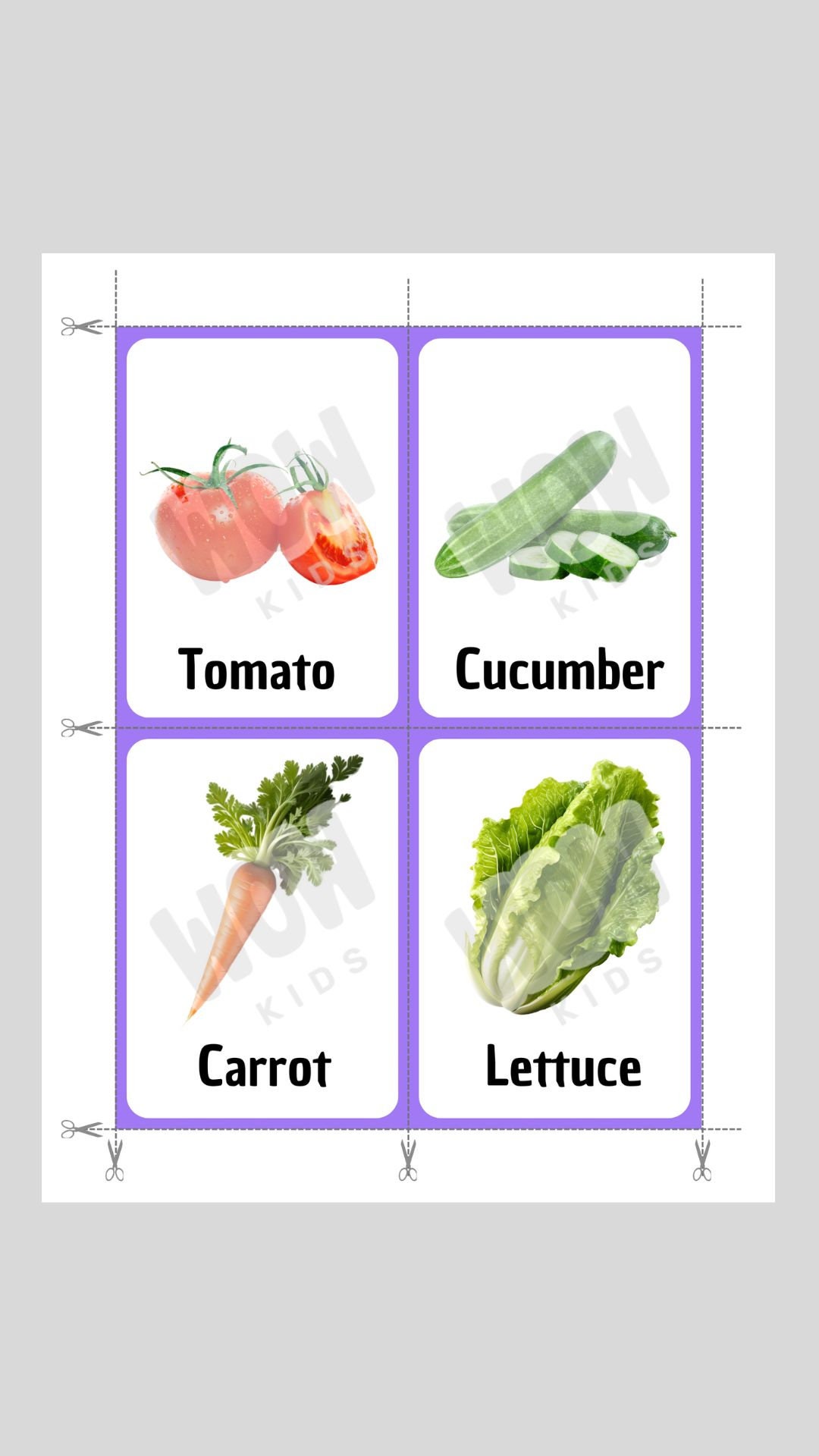 Flash Cards, Fruits and Vegetables, Preschool Flashcards, Printables ...