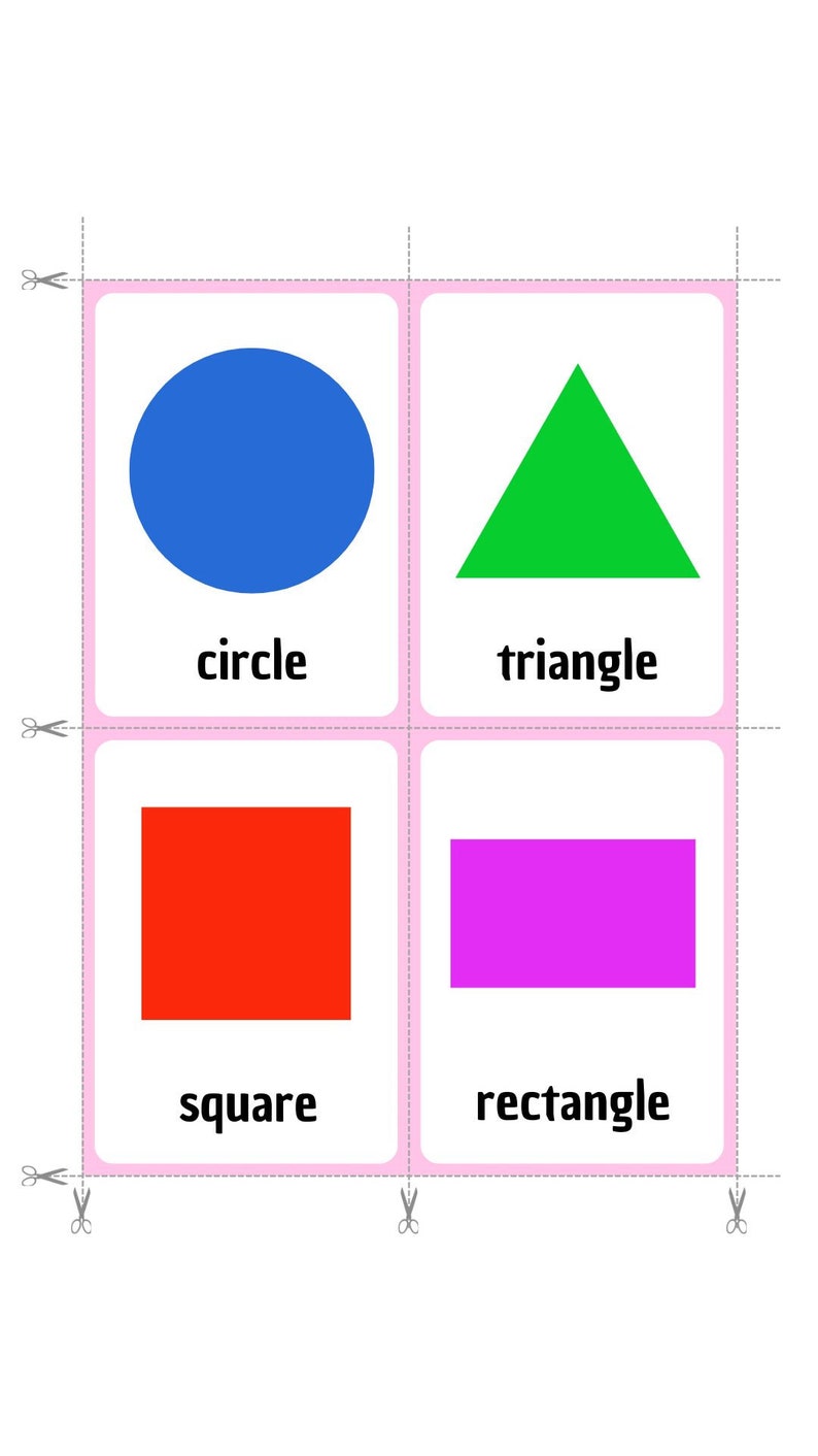 Flash Cards, Shapes, Preschool Flashcards, Printables Learning ...
