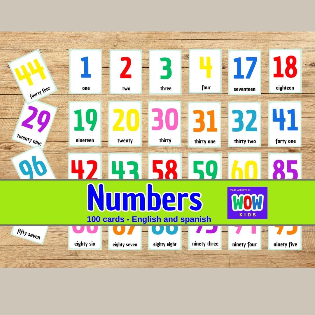 Flash Cards, Numbers 1 to 100, Image Cards for Kids, Preschool ...