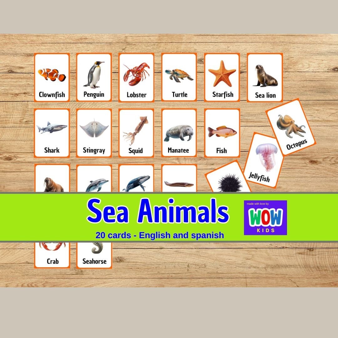 Flash Cards, Sea Animals, Preschool Flashcards, Printables Learning ...