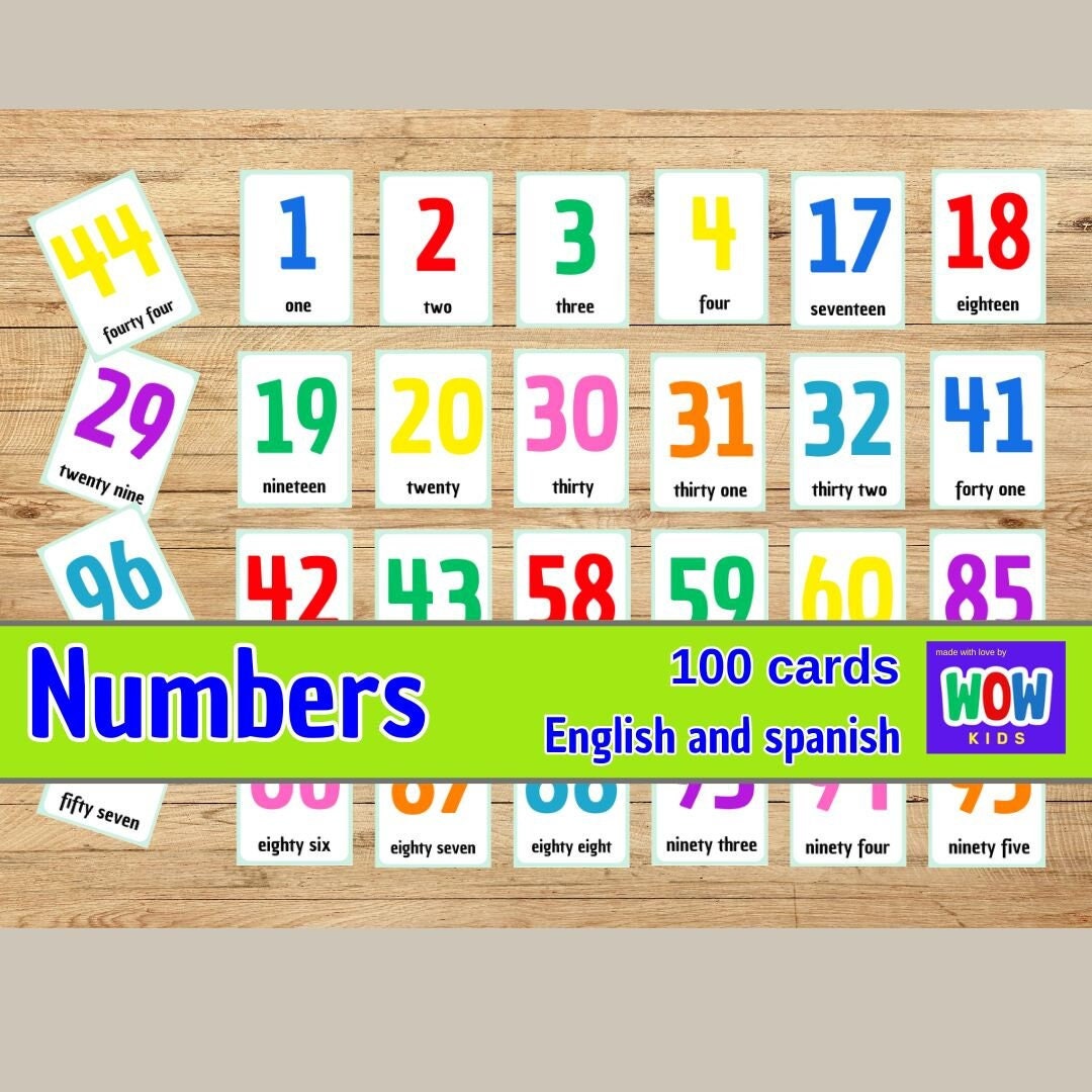 Flash Cards, Numbers 1 to 100, Image Cards for Kids, Preschool ...