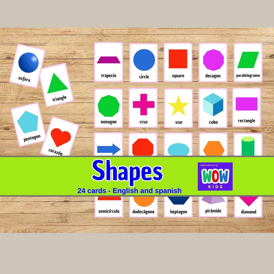 Flash Cards, Shapes, Preschool Flashcards, Printables Learning ...