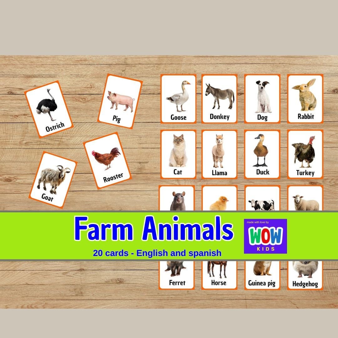 Flash Cards, Farm Animals, Preschool Flashcards, Printables Learning ...