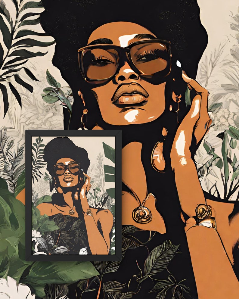 Neutral Pop Art Black Woman Poster Wall Art Prints Empowerment Prints ...