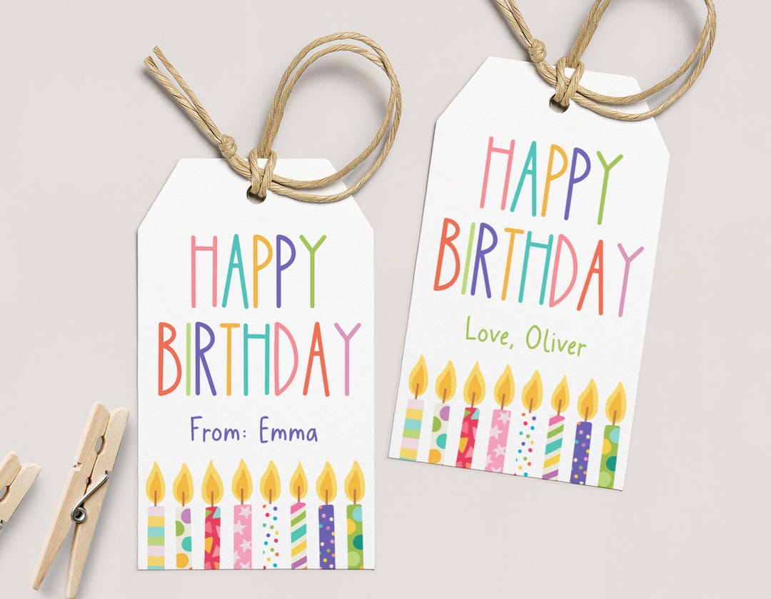 Editable Birthday Gift Tag | Birthday Treat Tag | Birthday Card ...