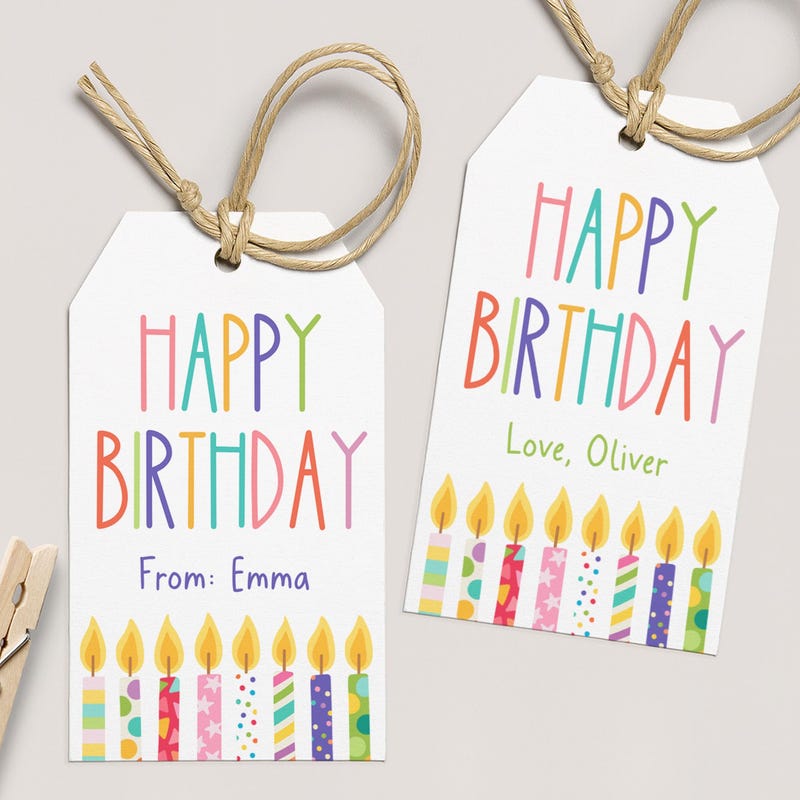 Happy Birthday Tags - Etsy