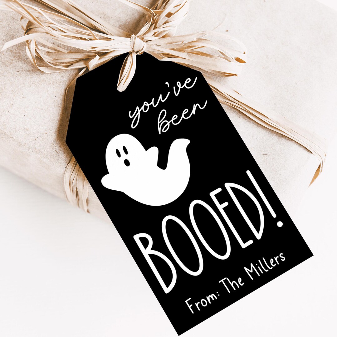 Editable You've Been Booed Halloween Gift Tag | Halloween Treat Tag ...