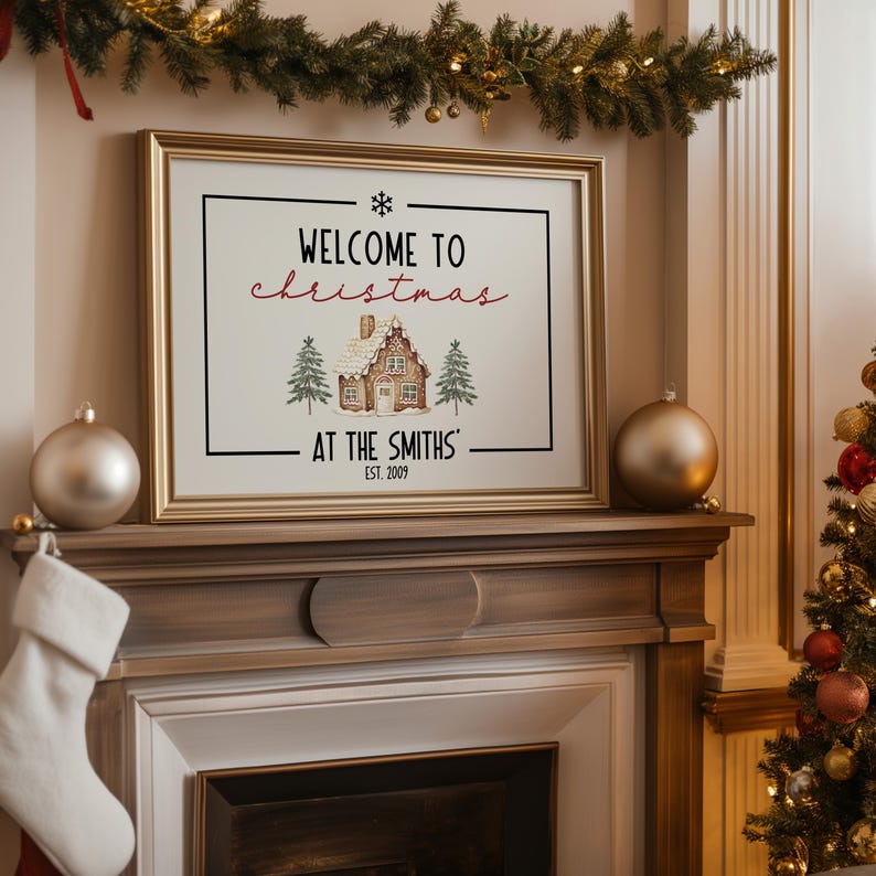 Personalized Printable Family Christmas Sign | Personalized Christmas ...
