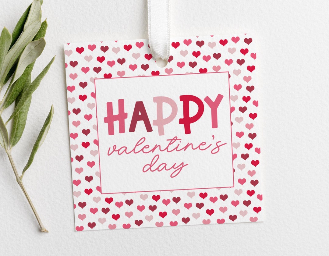 Printable Valentine Treat Tag Valentine Gift Tag Valentine's Day Card ...