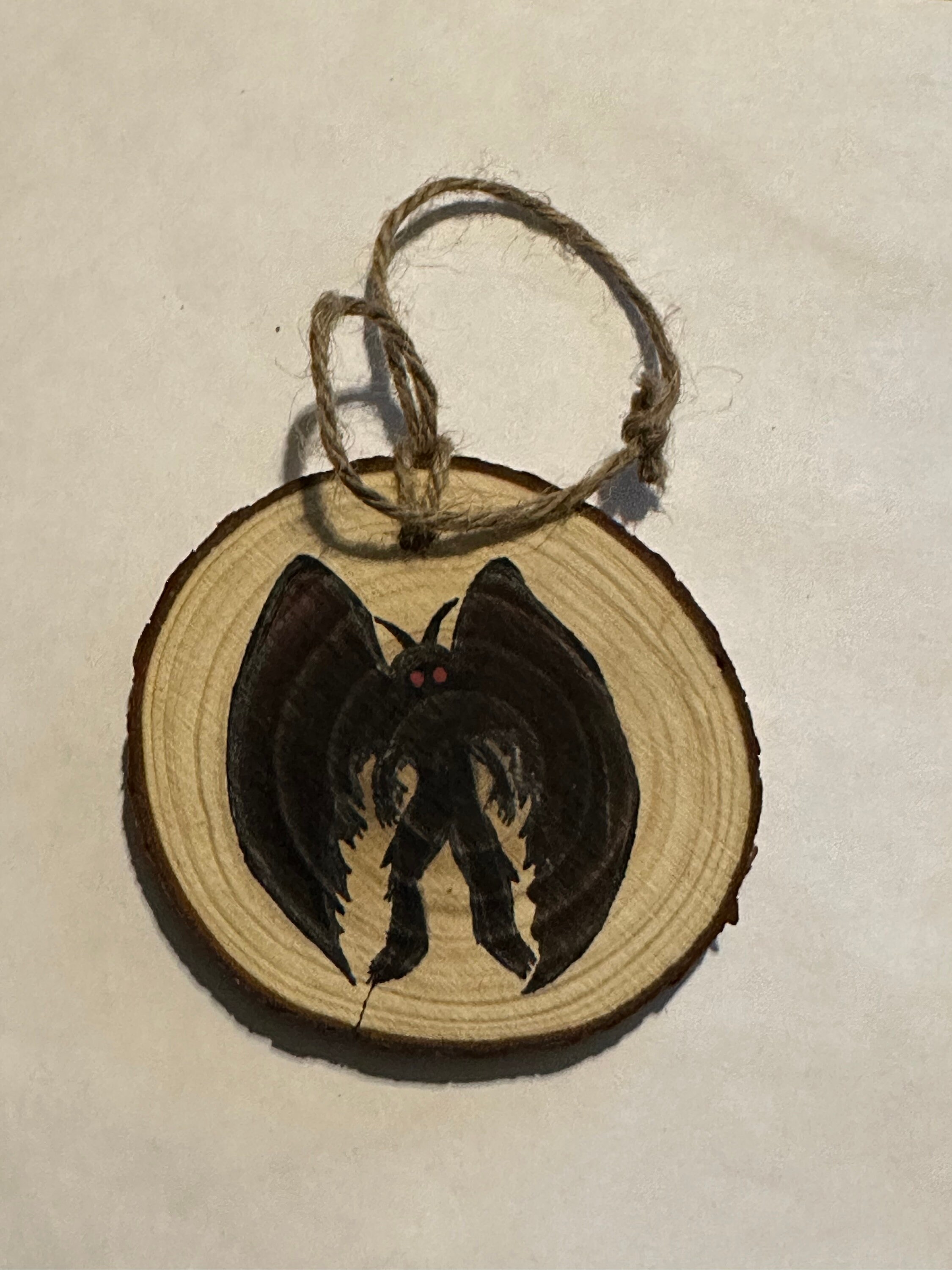 Mothman Ornament, Wood Slice Ornament, Nerd Ornament, Nerd Core, Geek ...
