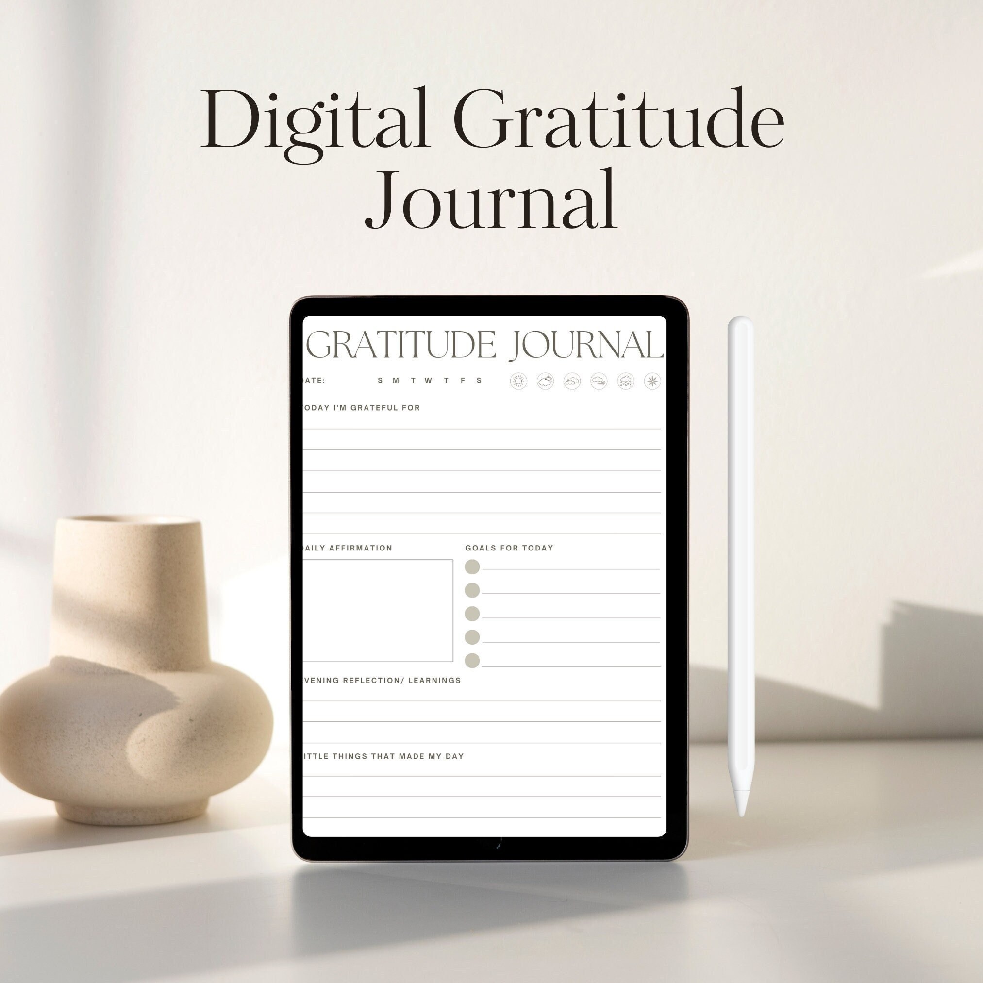 Printable Gratitude Journal Log Daily Thankfulness Tracker - Etsy