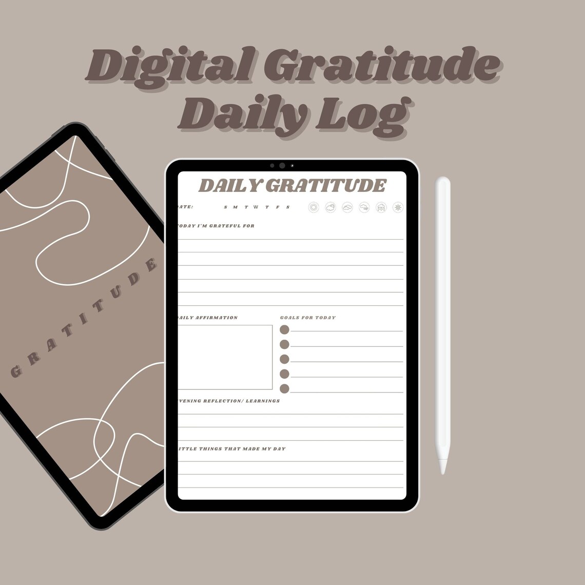 Printable Gratitude Journal Log | Daily Thankfulness Tracker | Digital ...