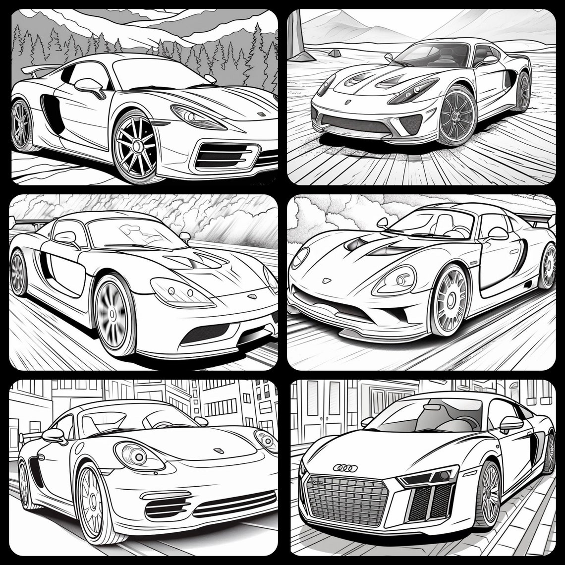 Coloring Book Pages for Children and Adults. 30 Printable PDF Pages ...