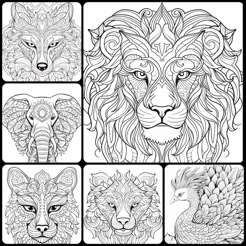 Coloring Book Pages. 30 Printable PDF Pages, Pattern, Anti-stress ...