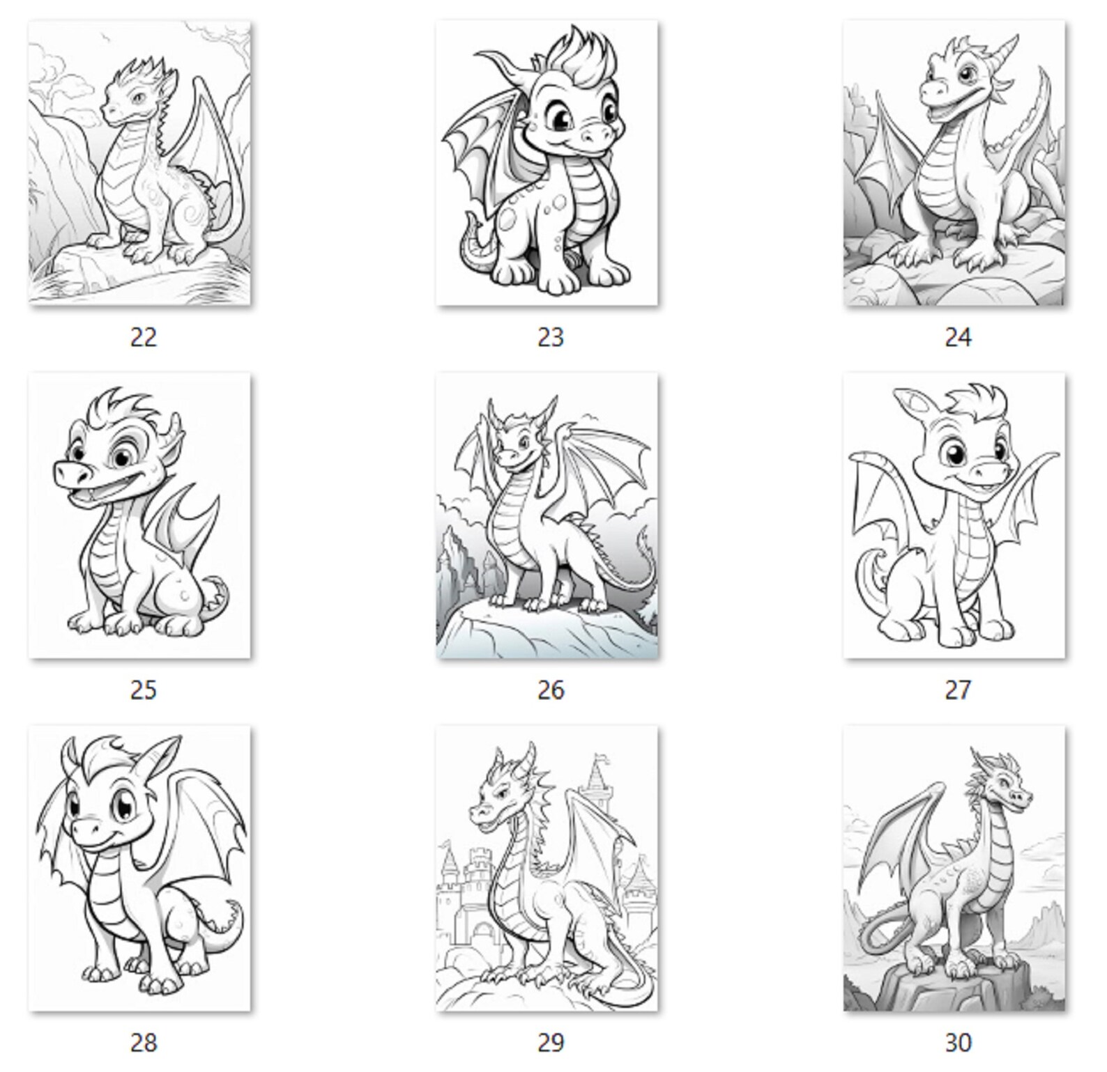 Coloring Book Pages for Children and Adults. 30 Printable PDF Pages for ...