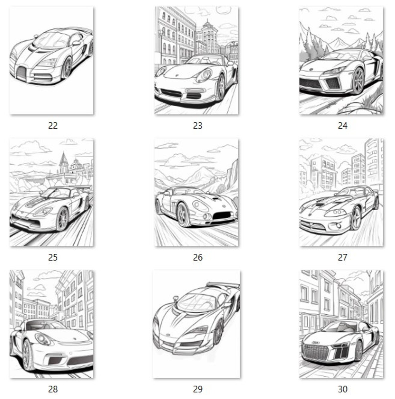 Coloring Book Pages for Children and Adults. 30 Printable PDF Pages ...