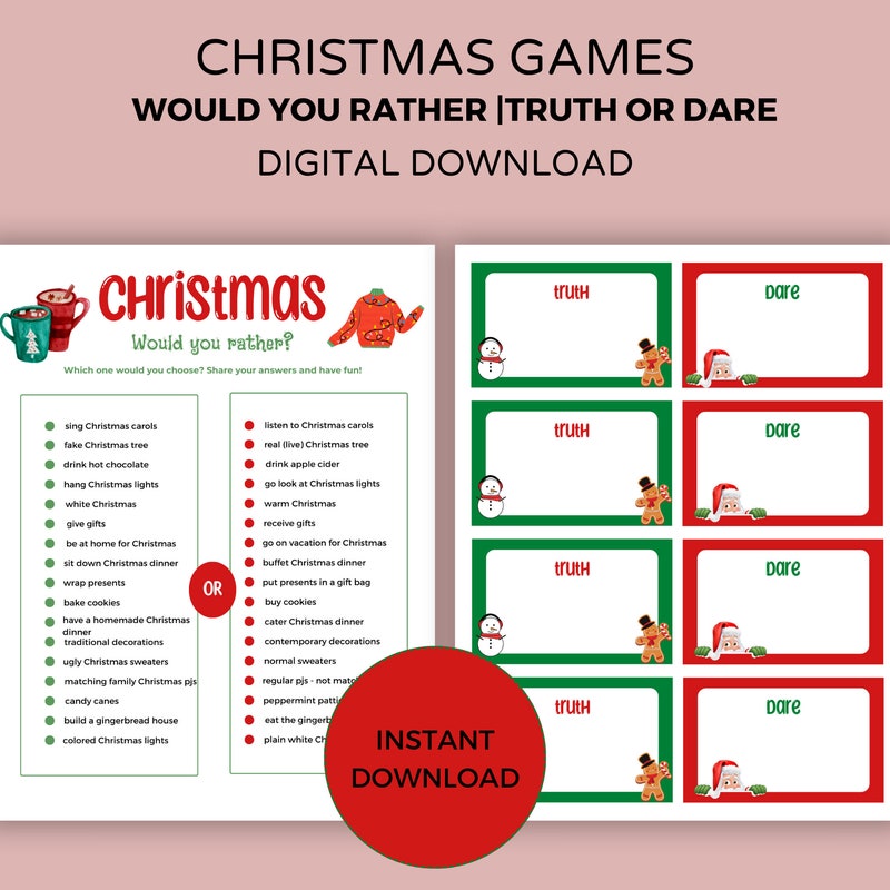 Truth or Dare Christmas - Etsy