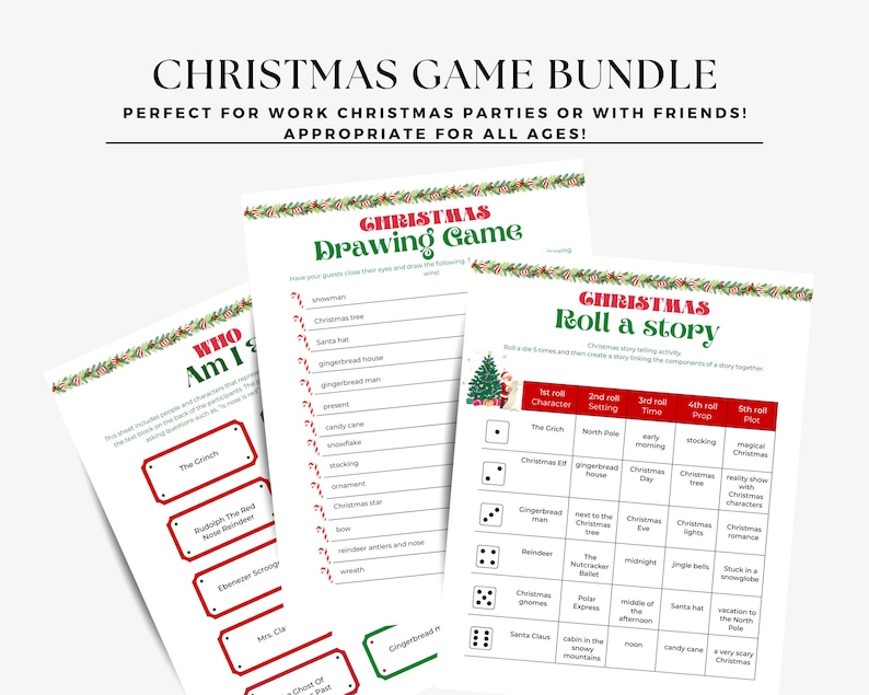 Printable Christmas Game Bundle, Christmas Party Games, Christmas Games ...
