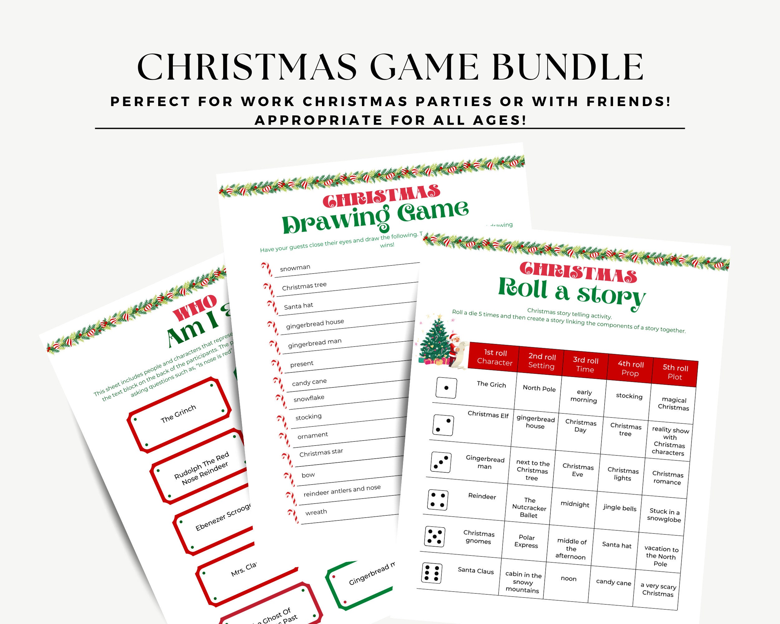 Printable Christmas Game Bundle, Christmas Party Games, Christmas Games ...